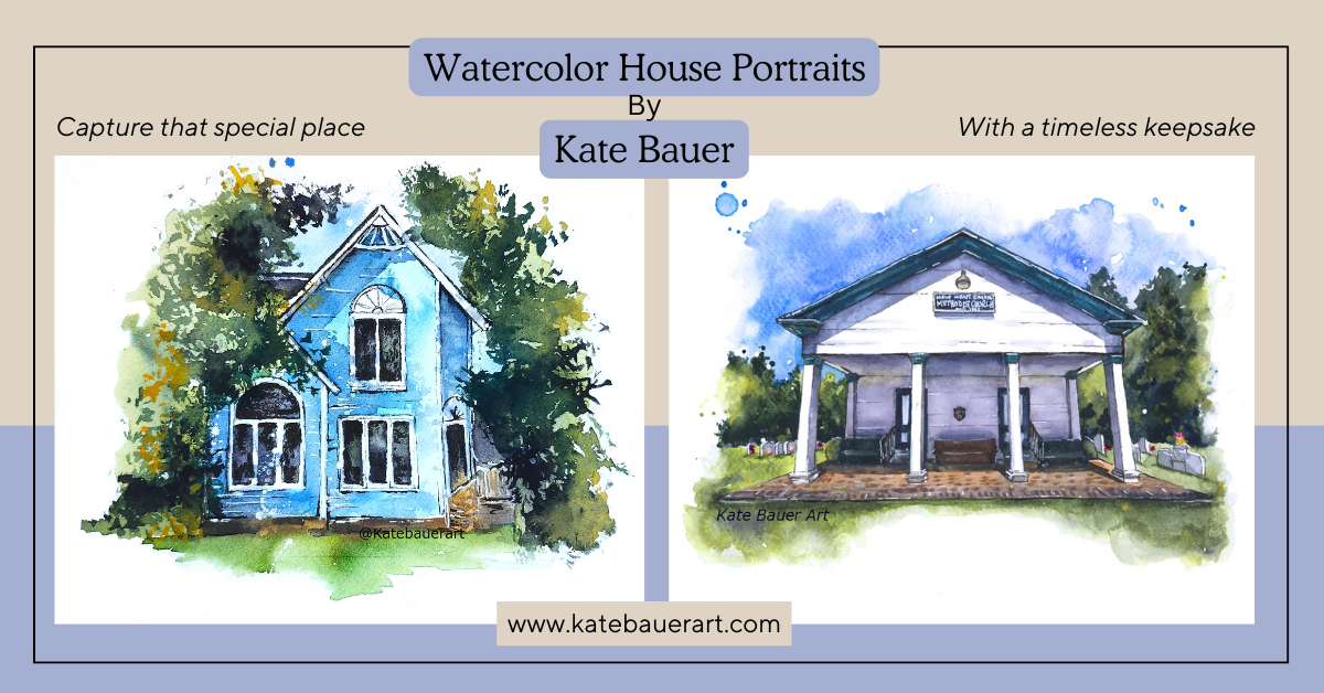 Kate Bauer Art - Custom Watercolor House Portraits